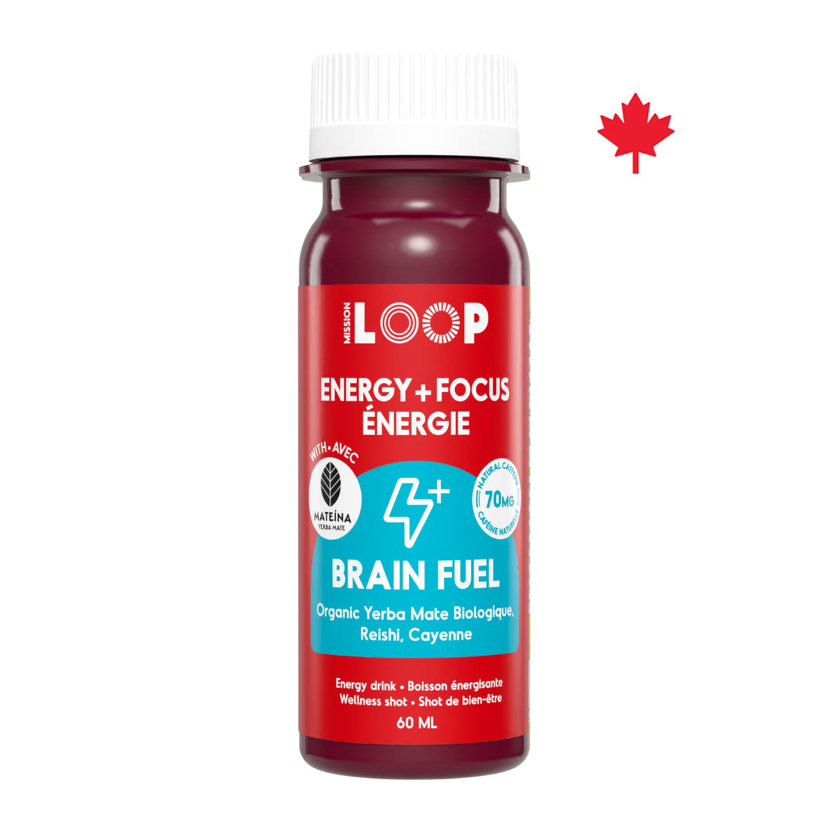 BRAIN FUEL SHOT 60ml - Cold-Pressed Wellness Shot - LOOP Mission