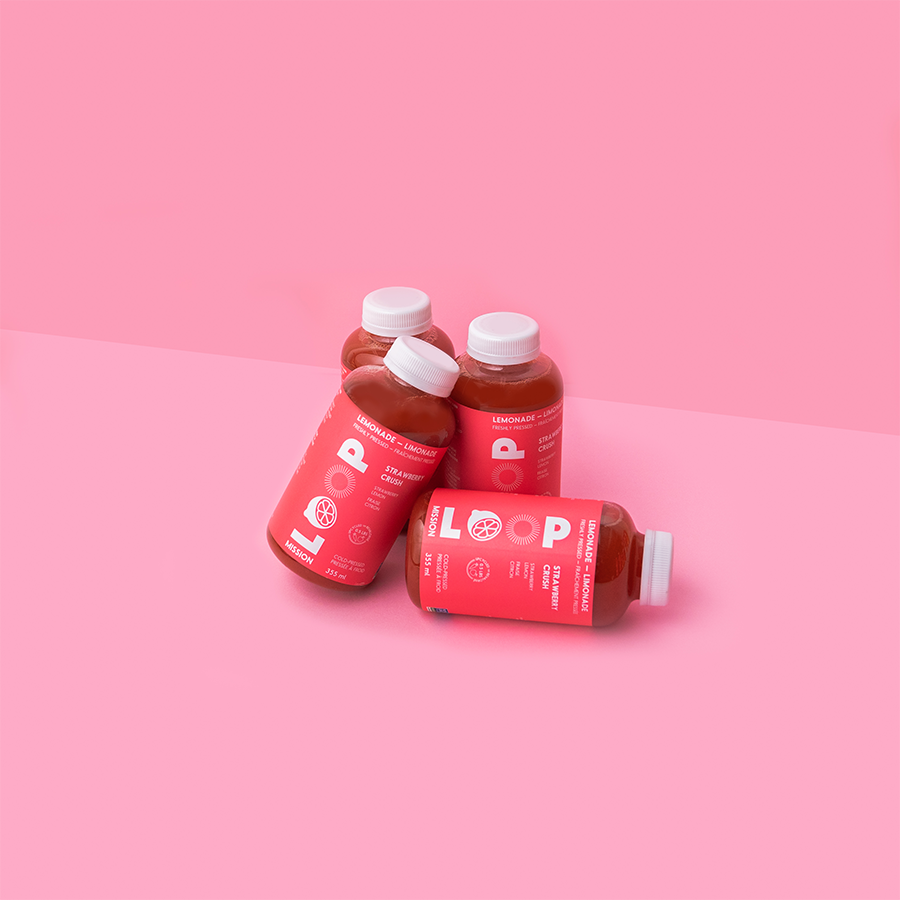 STRAWBERRY CRUSH 355ml - Cold-Pressed Lemonade - LOOP Mission