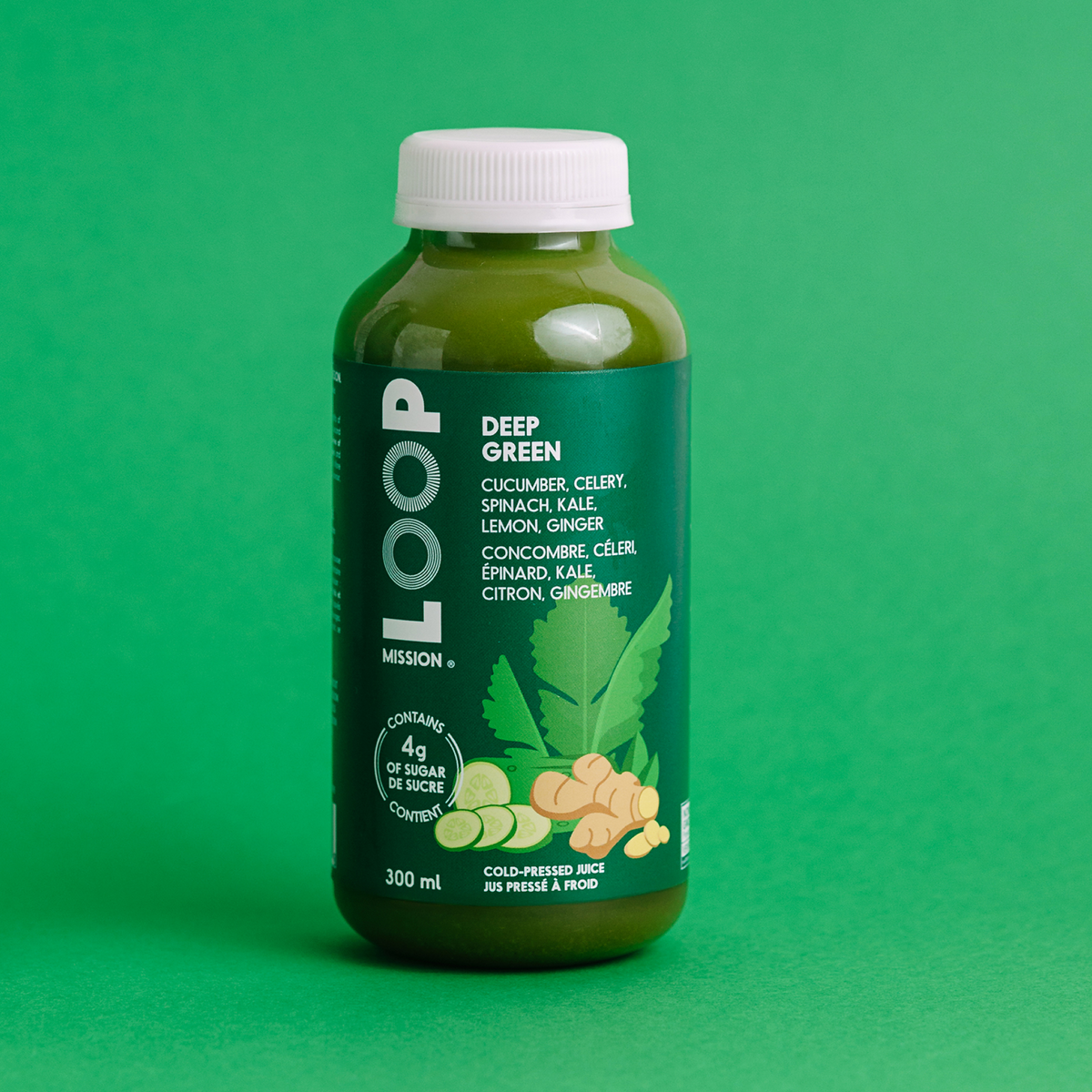DEEP GREEN 300ml - Cold Pressed Juice - LOOP Mission