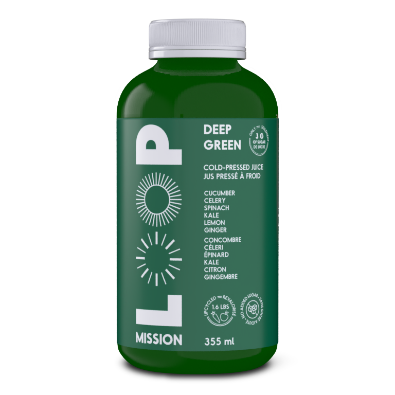 DEEP GREEN 355ml - Cold Pressed Juice - LOOP Mission