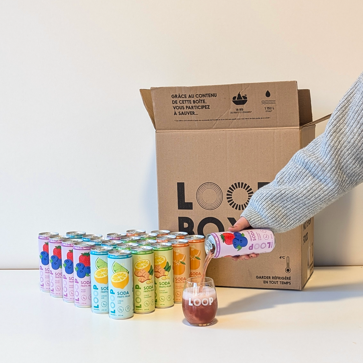 Variety Pack of 24 pro+prebiotic sodas - LOOP Mission