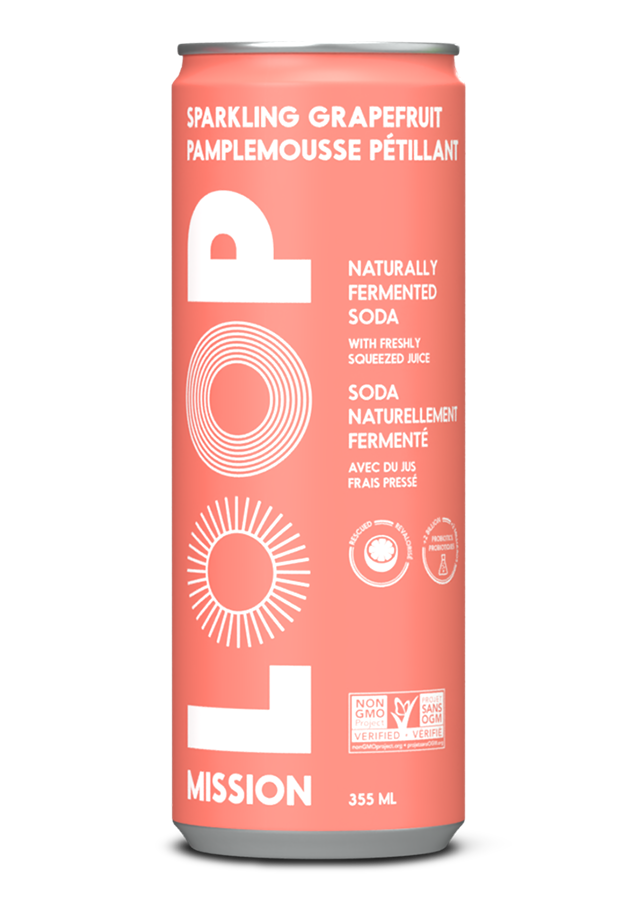 SPARKLING GRAPEFRUIT - Probiotic Soda - LOOP Mission