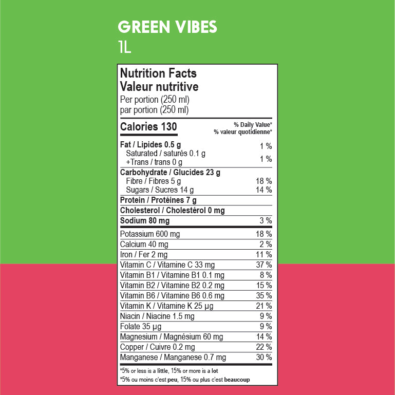 GREEN VIBES 1L - Protein Cold-Pressed Smoothies - LOOP Mission