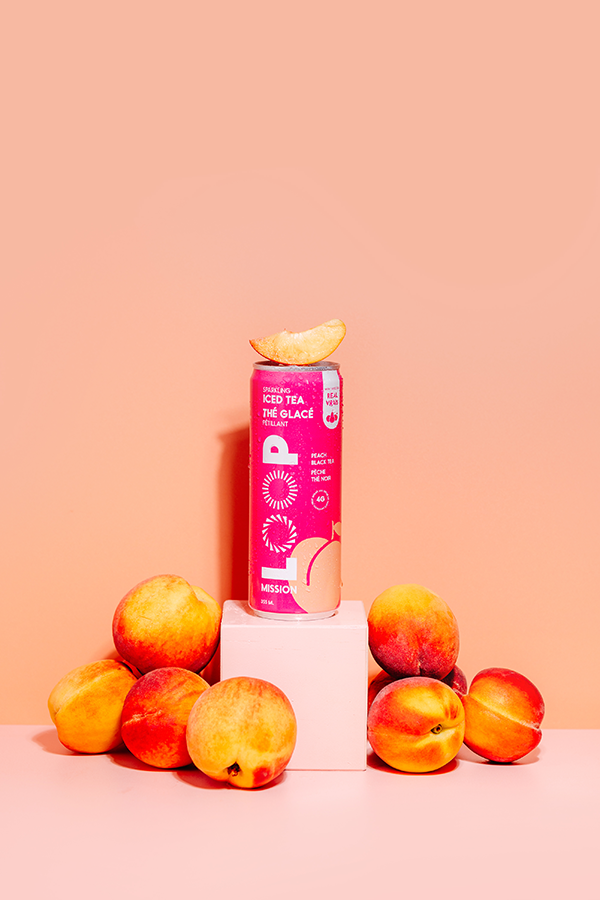 PEACH BLACK TEA - Sparkling Iced Tea - LOOP Mission
